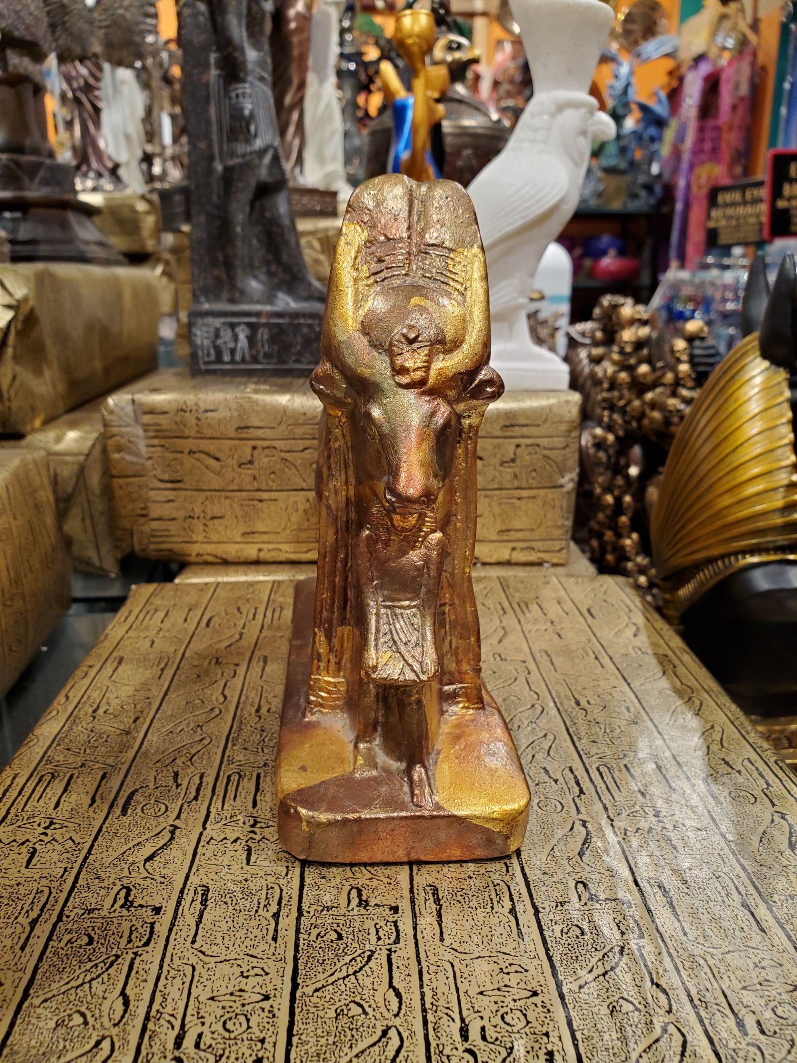 Hathor Protecting Psamtik I Museum Replica Statue - Stone – Son Of The ...